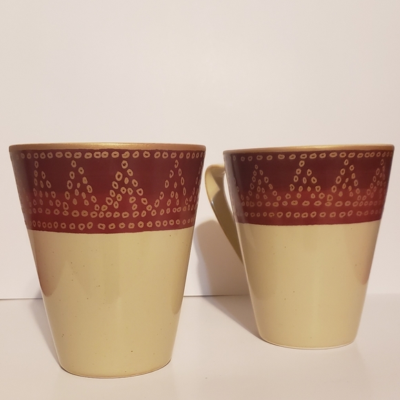 Pier 1 | Kitchen | Pier Coffee Cups Set Of 2 Indonesia Print | Poshmark